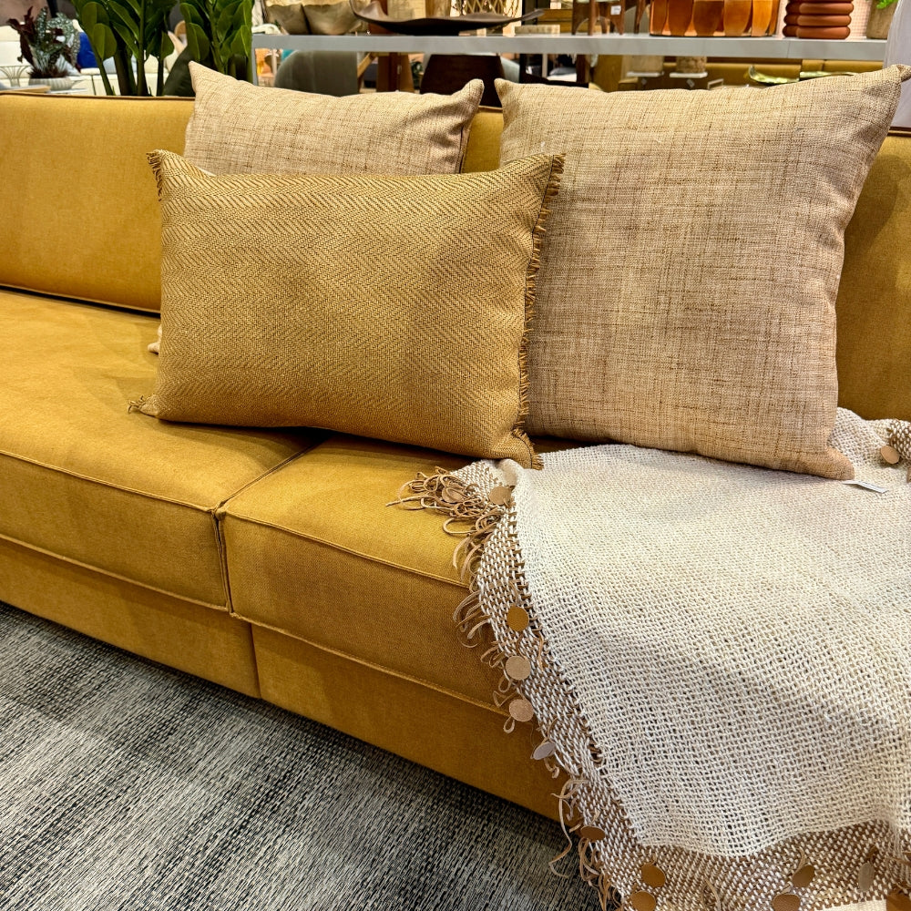 Almofada Ocre Franja - Occa Moderna